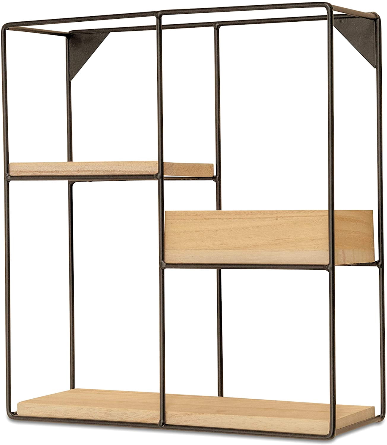 Modernist Industrial Chic Floating Box Shelf Unit, Wall Mounted, Black ...
