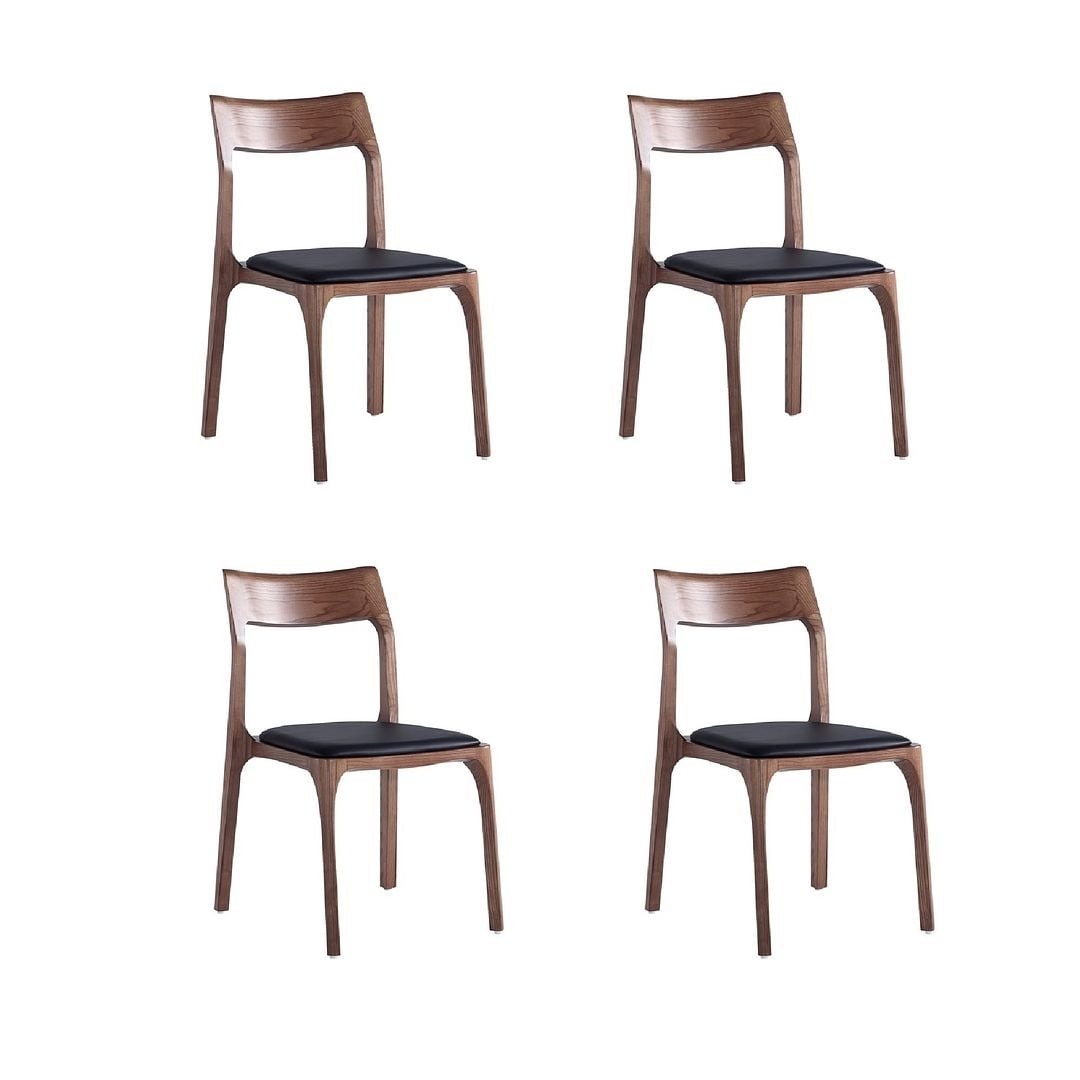 Moderno Stackable Dining Chair from Solid Wood in Walnut and Black- Set ...