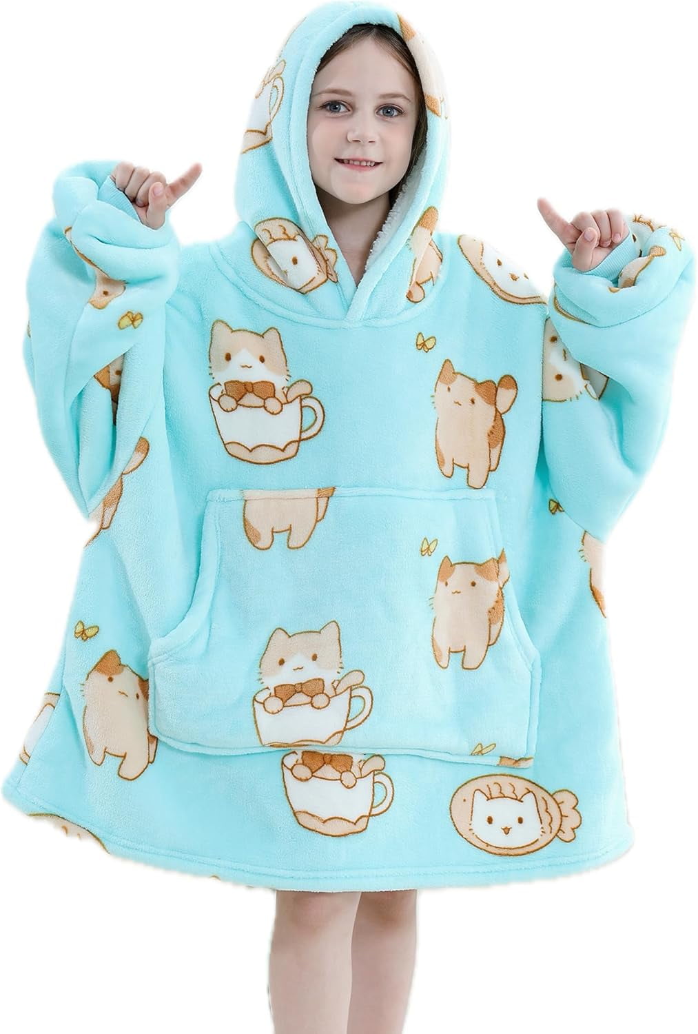 Moderong Wearable Blanket Hoodie Oversize Sherpa Fleece Hooded Blanket ...