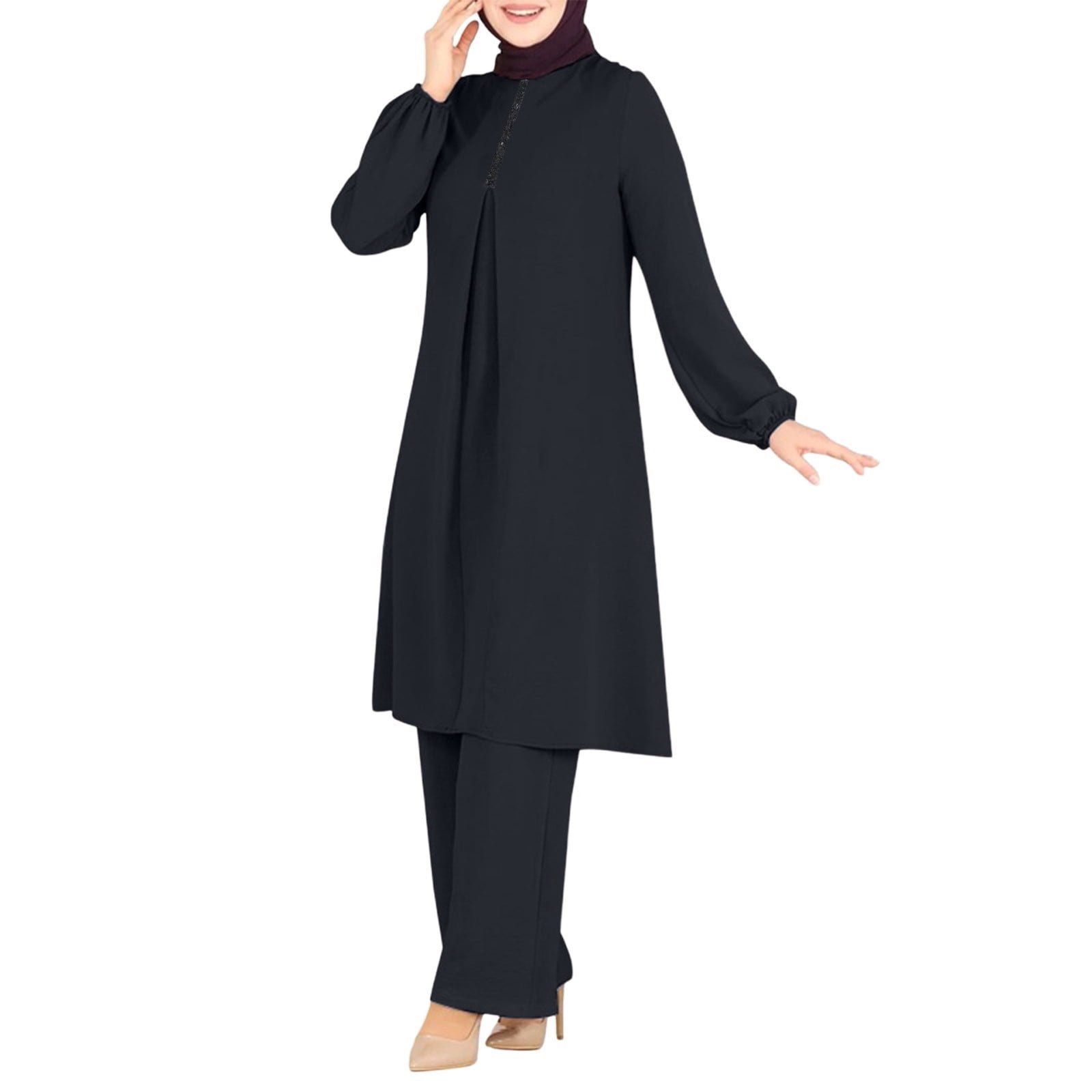 Modest Dresses for Women Long Sleeve Button Down Shirt And Abaya Casual ...