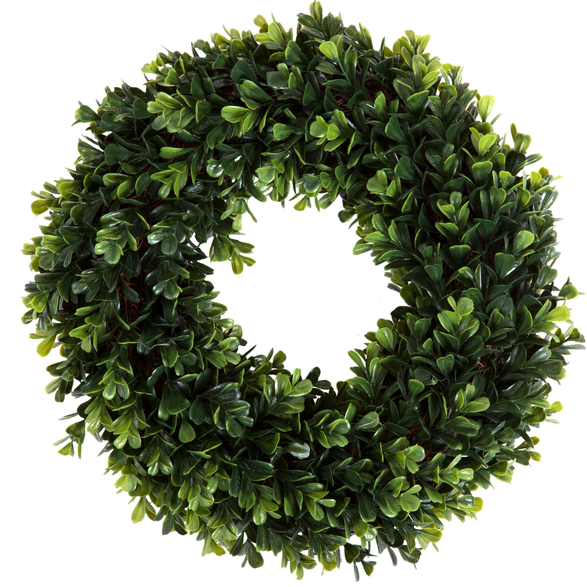 Modest Studio Boxwood Wreath - 16.5 inch Round Artificial Greenery Indoor Outdoor - Walmart.com