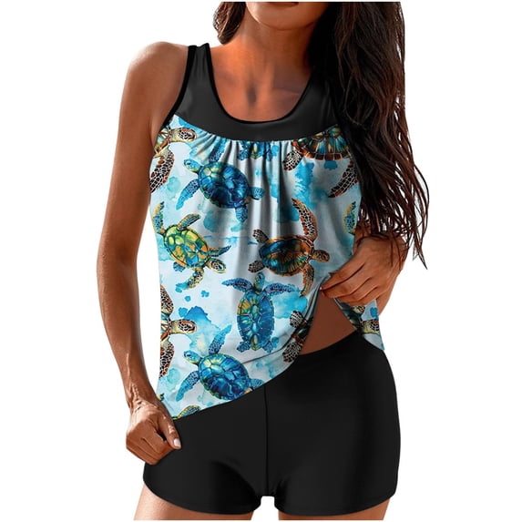 Modest Tankini Swimsuits for Women, Two Piece Athletic Womens Bathing ...