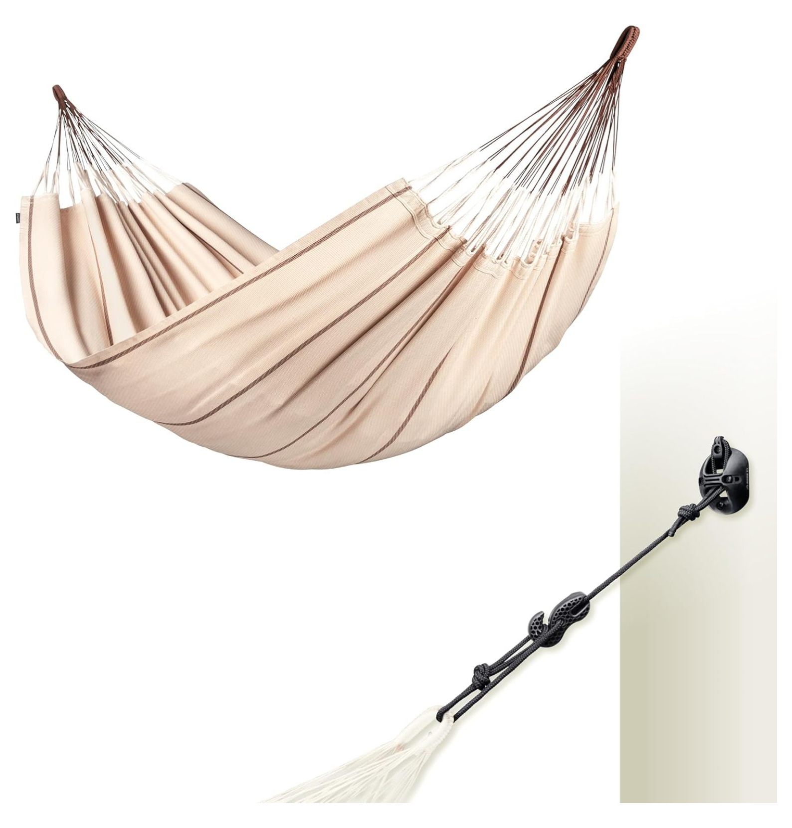 Modesta Hammock with Wall Mount Kit Double- Nougat - Walmart.com