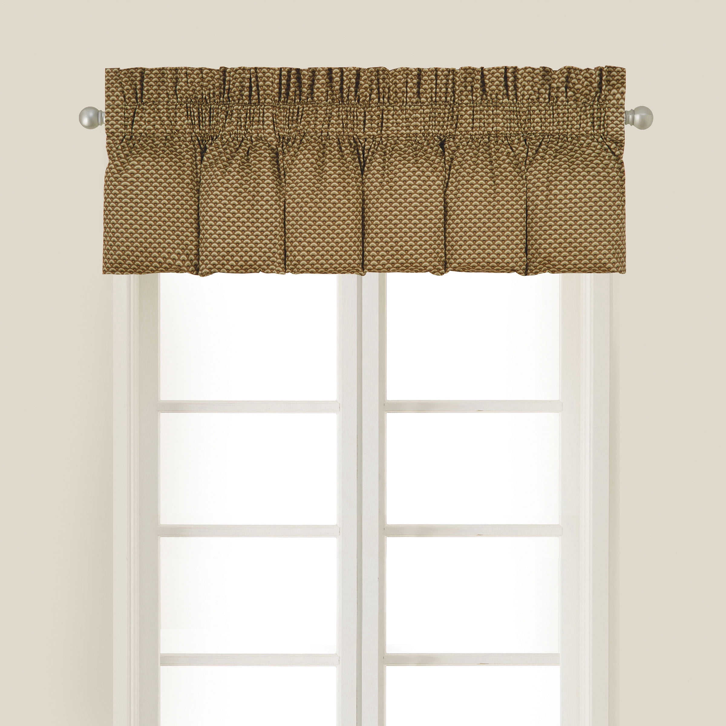 Modesto Brown Cotton Curtain Window Valance - Walmart.com