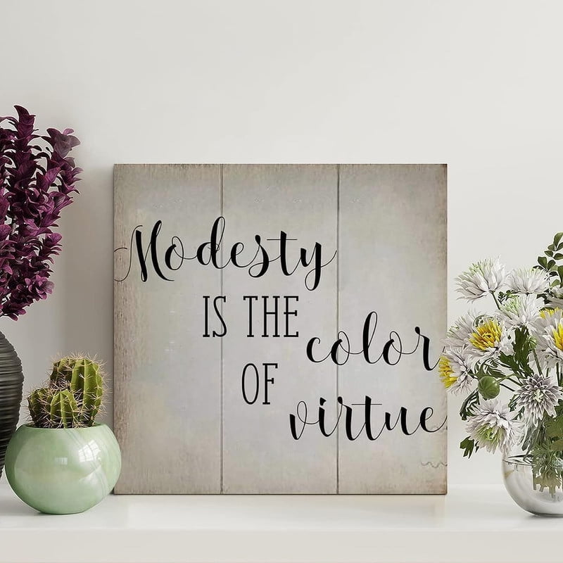 Modesty Is The Color of Virtue Wood Signs Vintage Wood Plaque ...