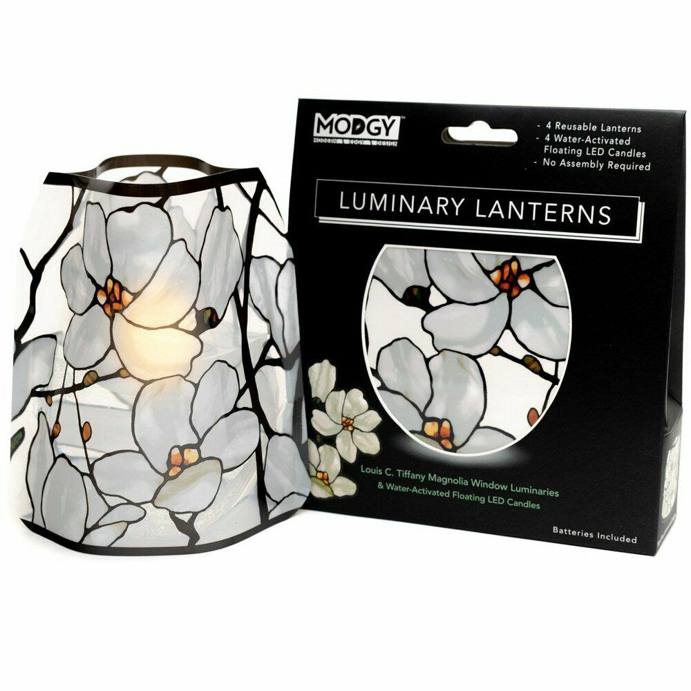 Modgy Lumizu Collapsible 4pc Luminary Lantern Set - Tiffany Magnolia ...