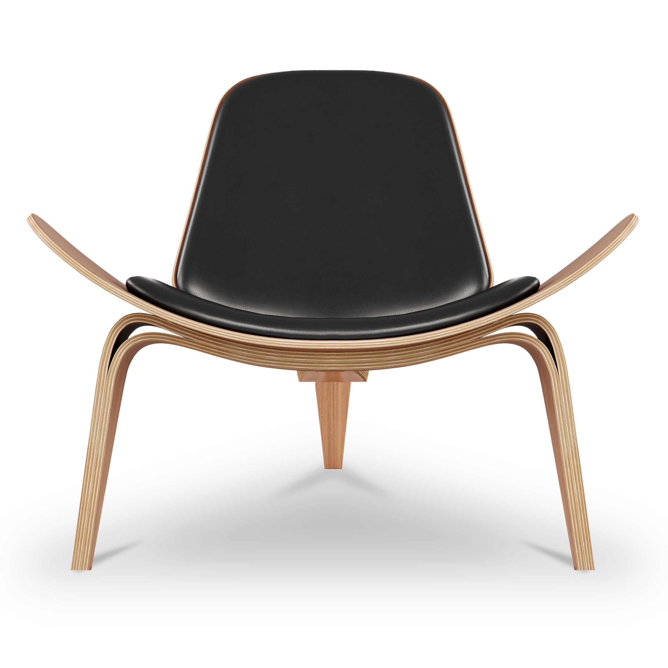 Modholic Arch Shell Chair, Black - Real Leather - Walmart.com