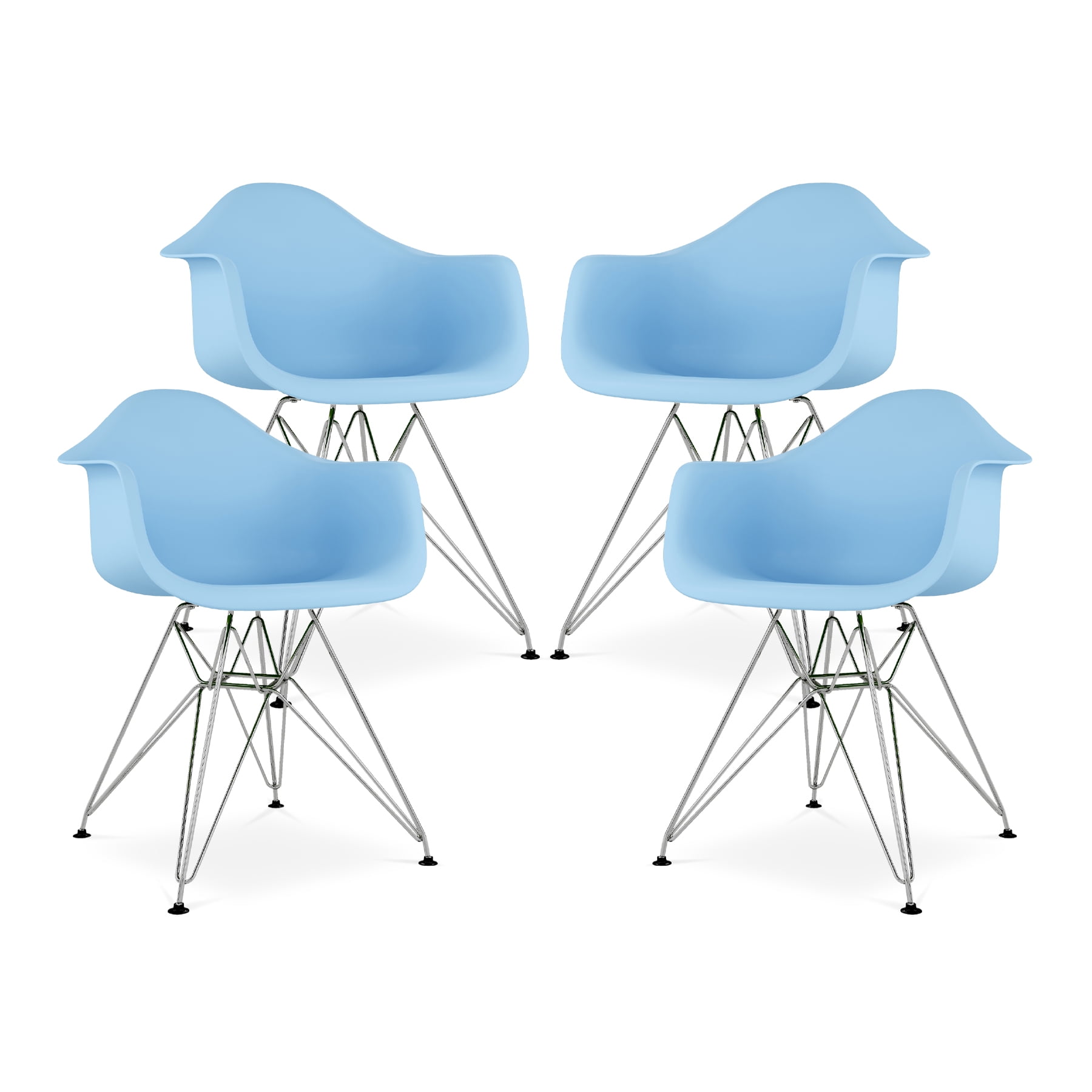 Modholic Eiffel Armchair With Steel Legs, Blue (Set Of 4) - Walmart.com