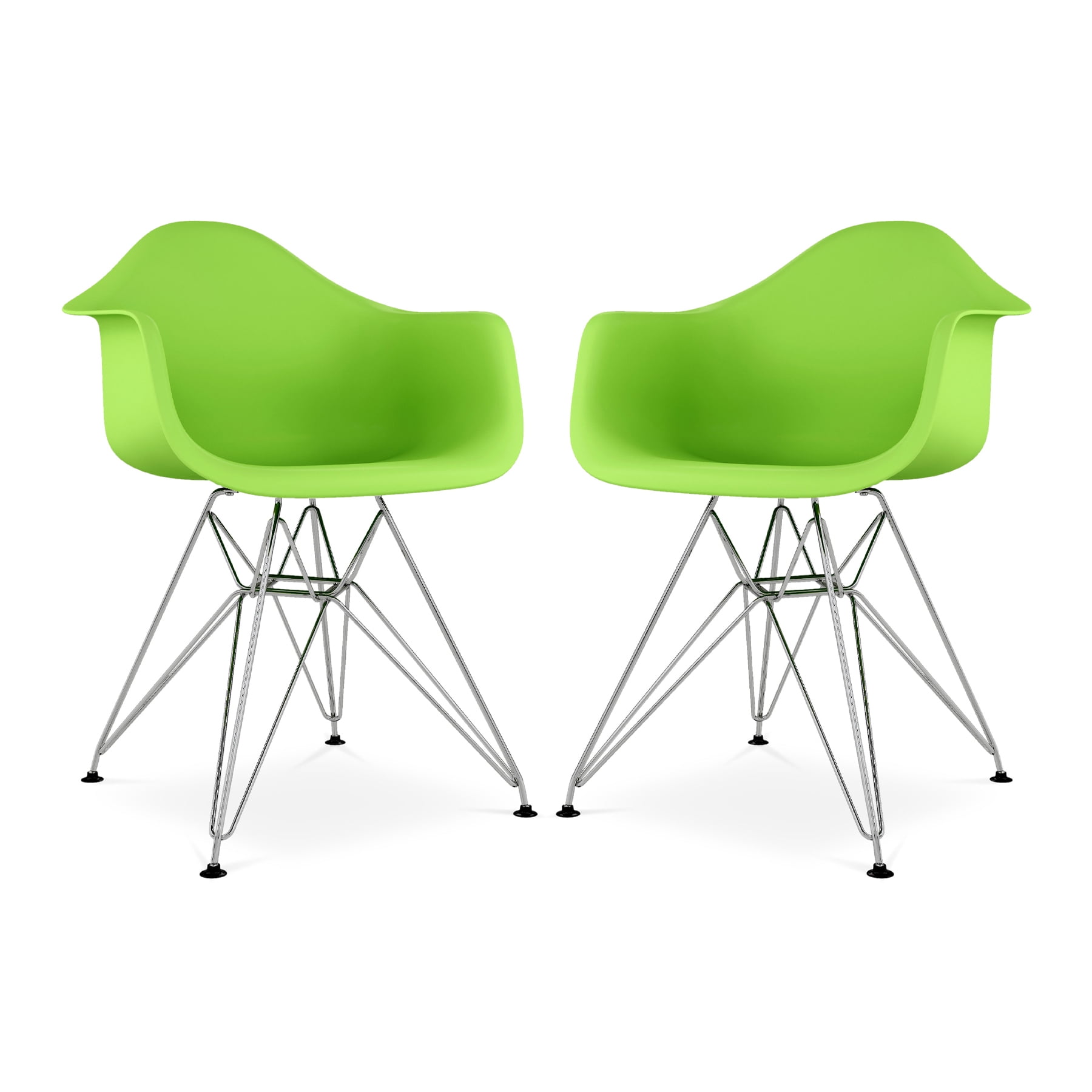 Modholic Eiffel Armchair With Steel Legs, Green (Set Of 2) - Walmart.com