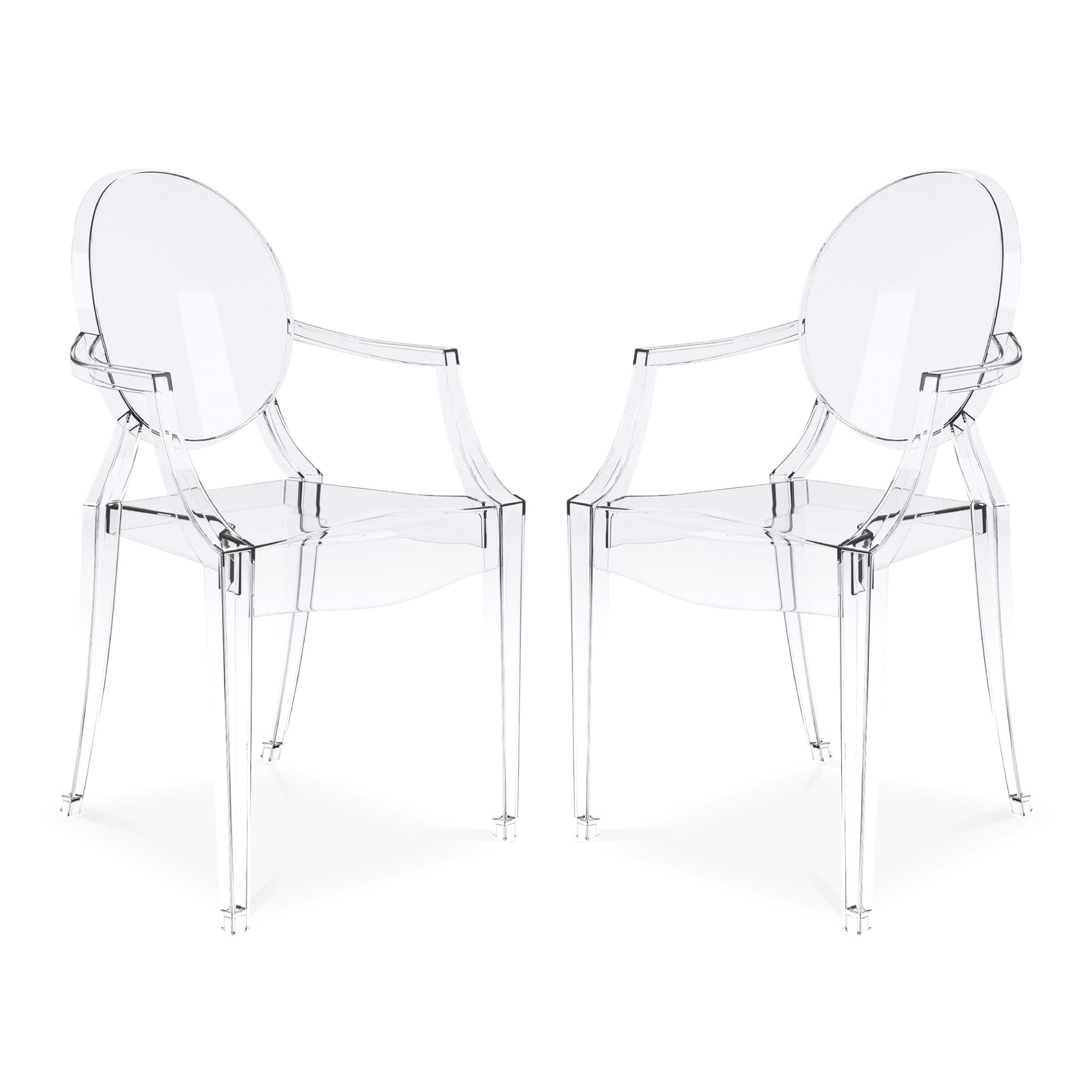Modholic Ghost Armchair, Clear (Set Of 2) - Walmart.com