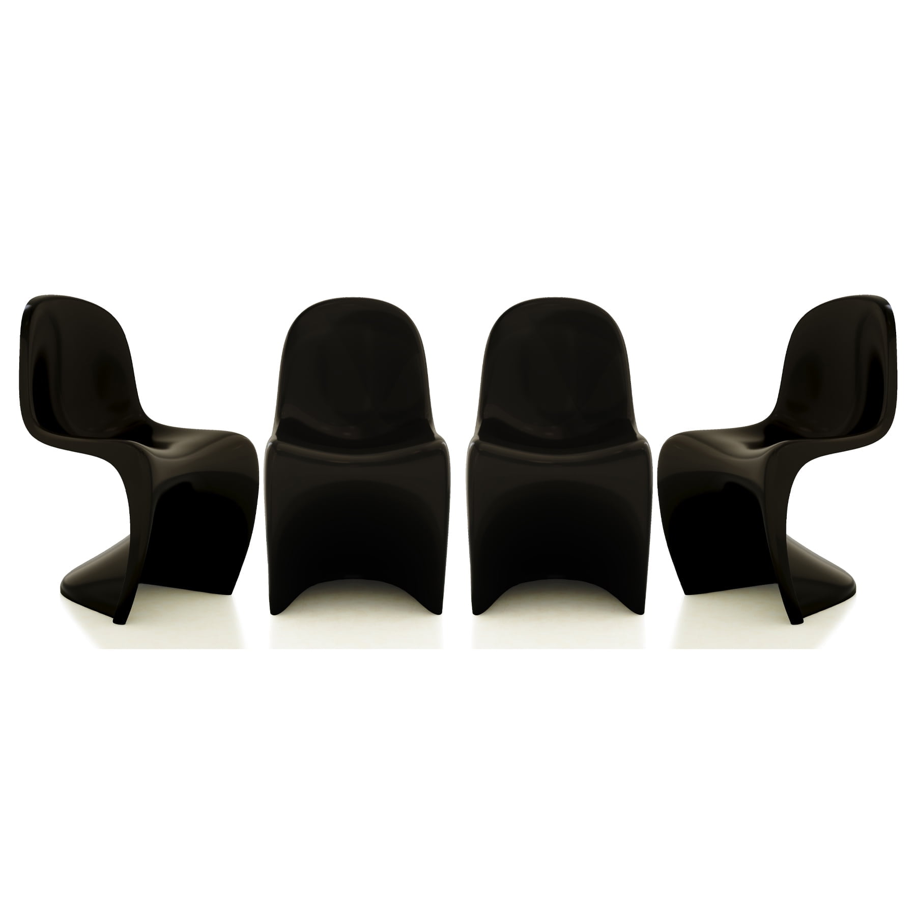 Modholic Wave Chair, Black (Set Of 4) - Walmart.com