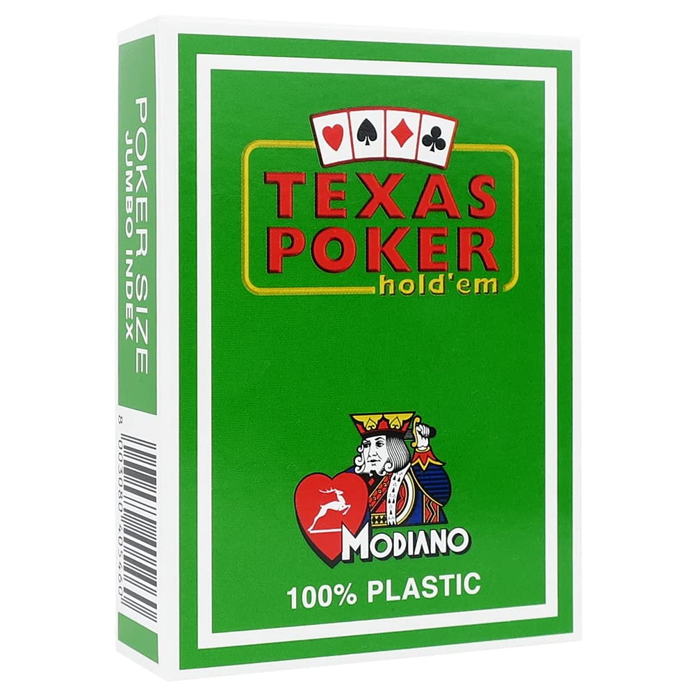 Modiano Texas Poker 2 Jumbo Index 100% Plastic Standard Playing Cards ...