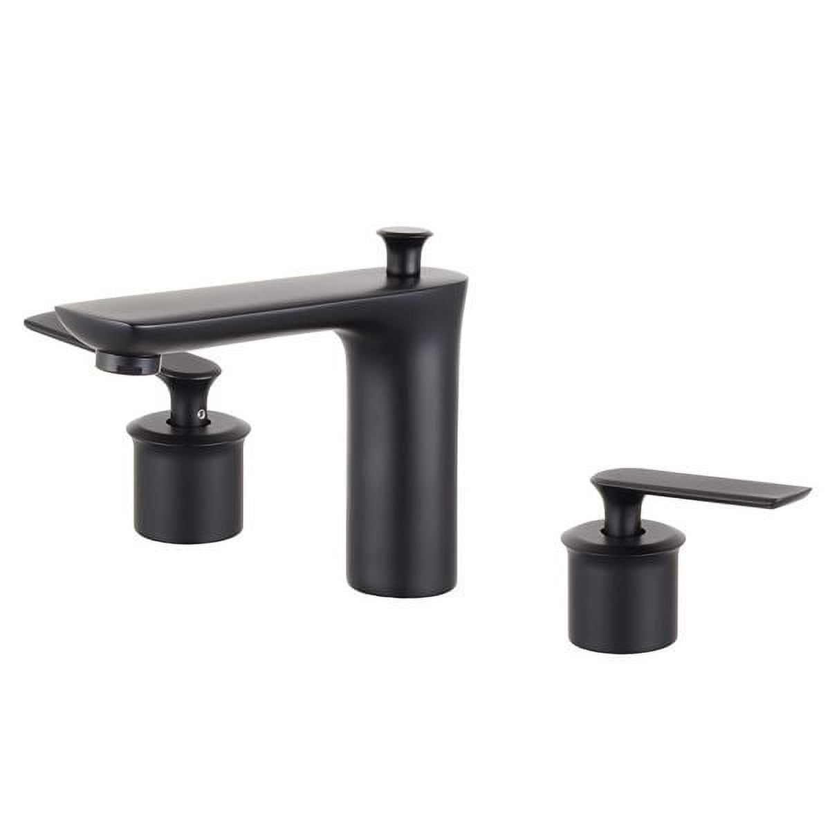 Modica Double Handle Matte Black Widespread Bathroom Faucet with Drain ...