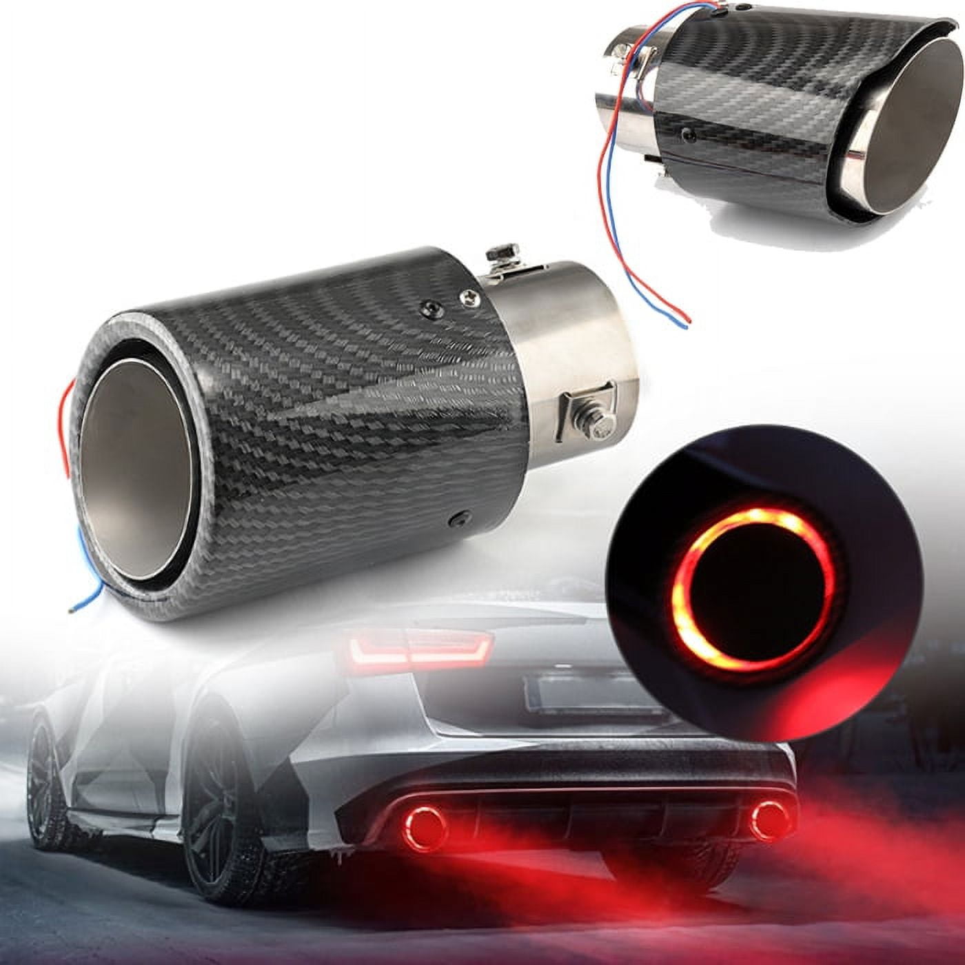 Modified Car Exhaust Tailpipe Car Carbon Fiber Light-emitting Tailpipe ...
