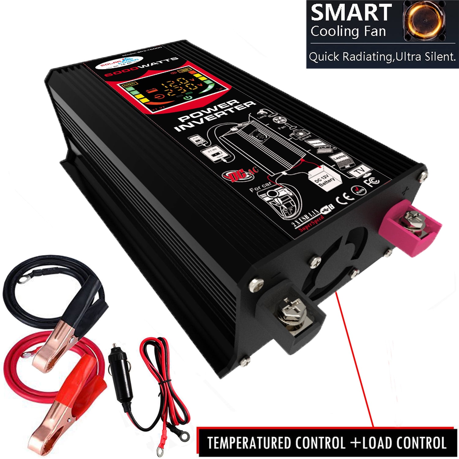 Modified Inverter,To 220v Converter Inverter Usb Port 6000w Watt Lcd ...