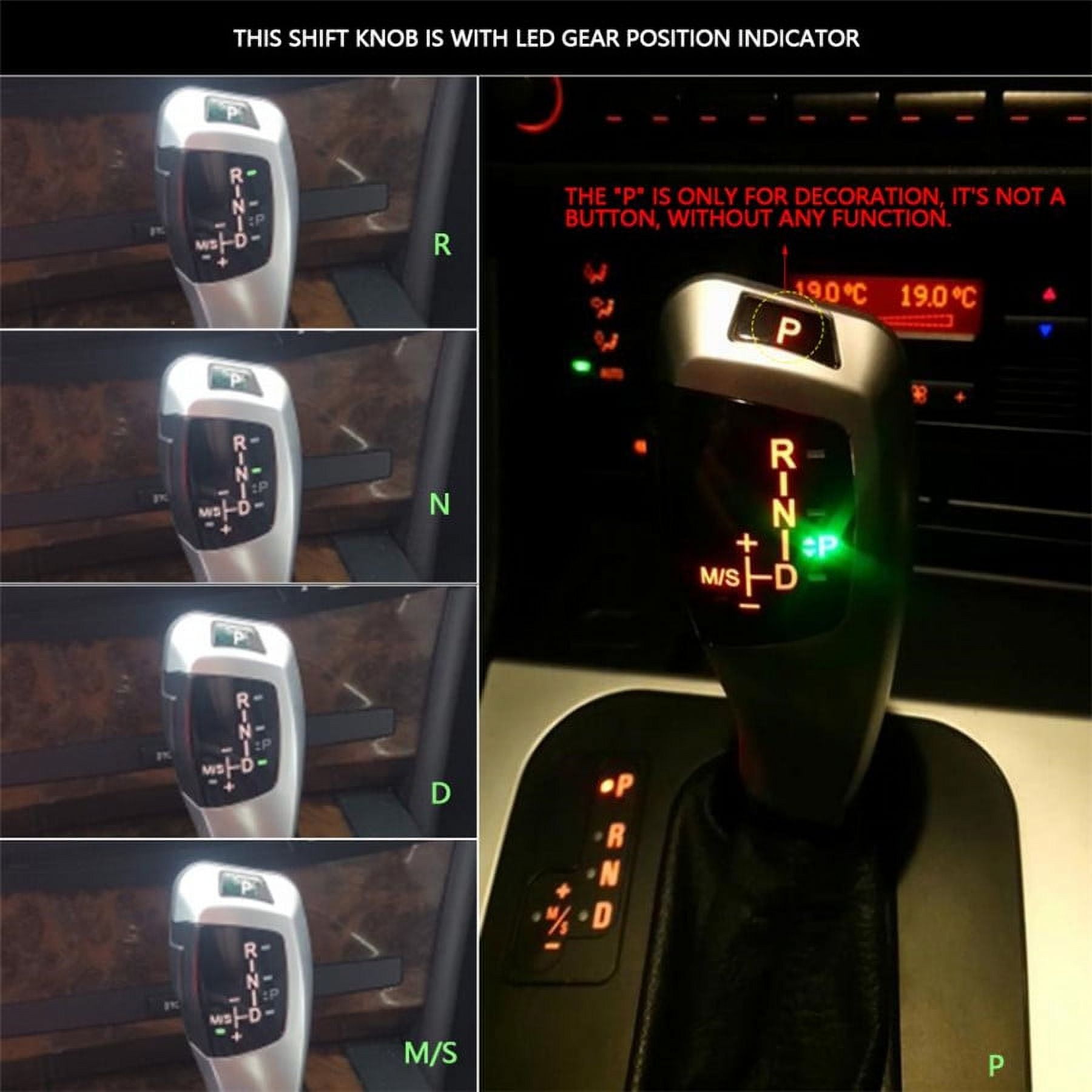 Modified Silver Gear LED ShiftKnob Shifter Lever For BMW E81 E82 E87 ...