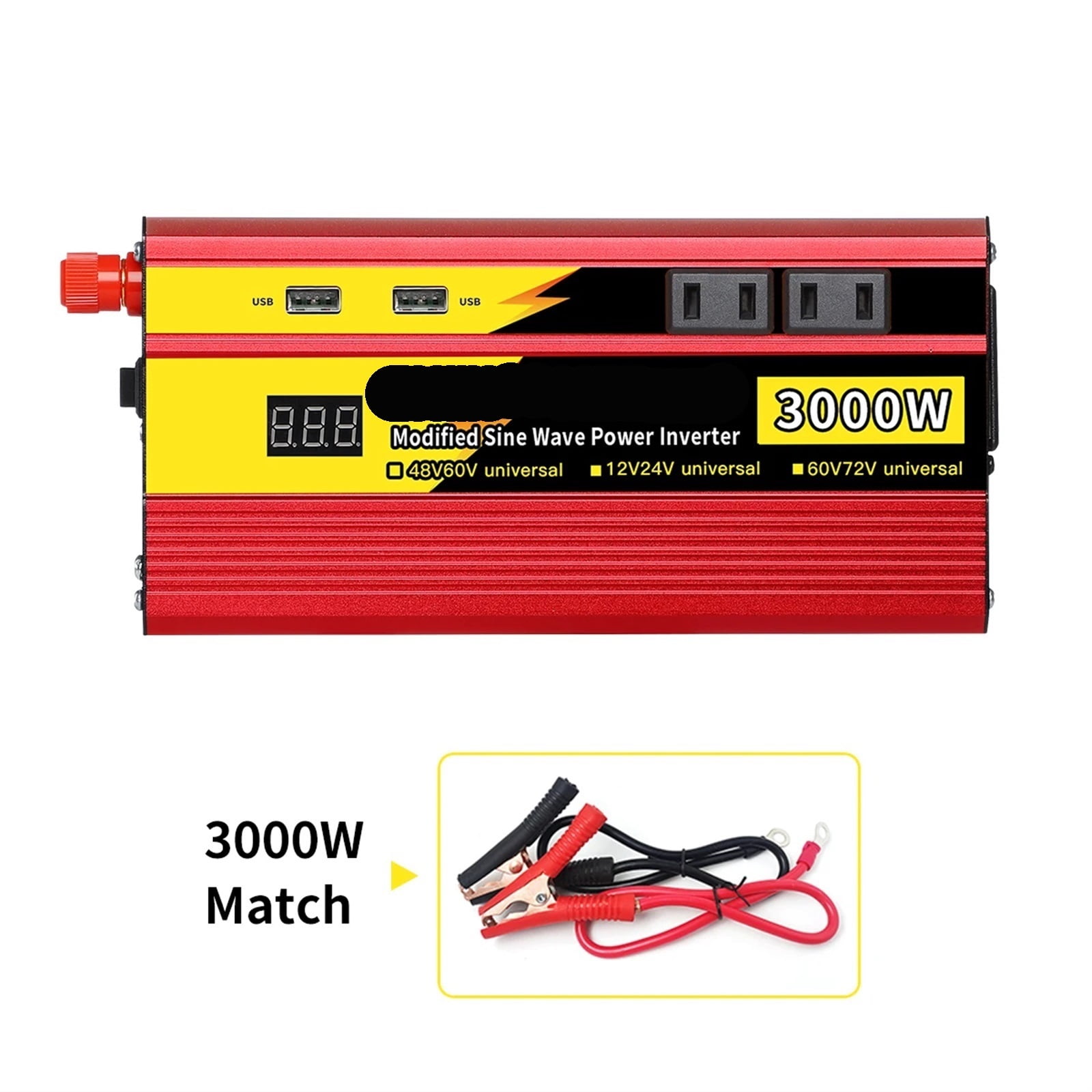 Modified Sine Wave Inverter 3000W Car Power DC12V24V and AC V Auto ...