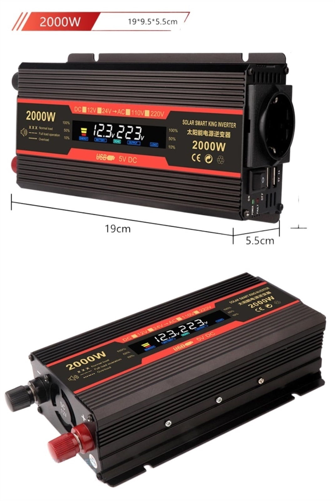Modified Sine Wave Power Inverter 1500w 2000w 2600w 12V 220 Sine Wave ...