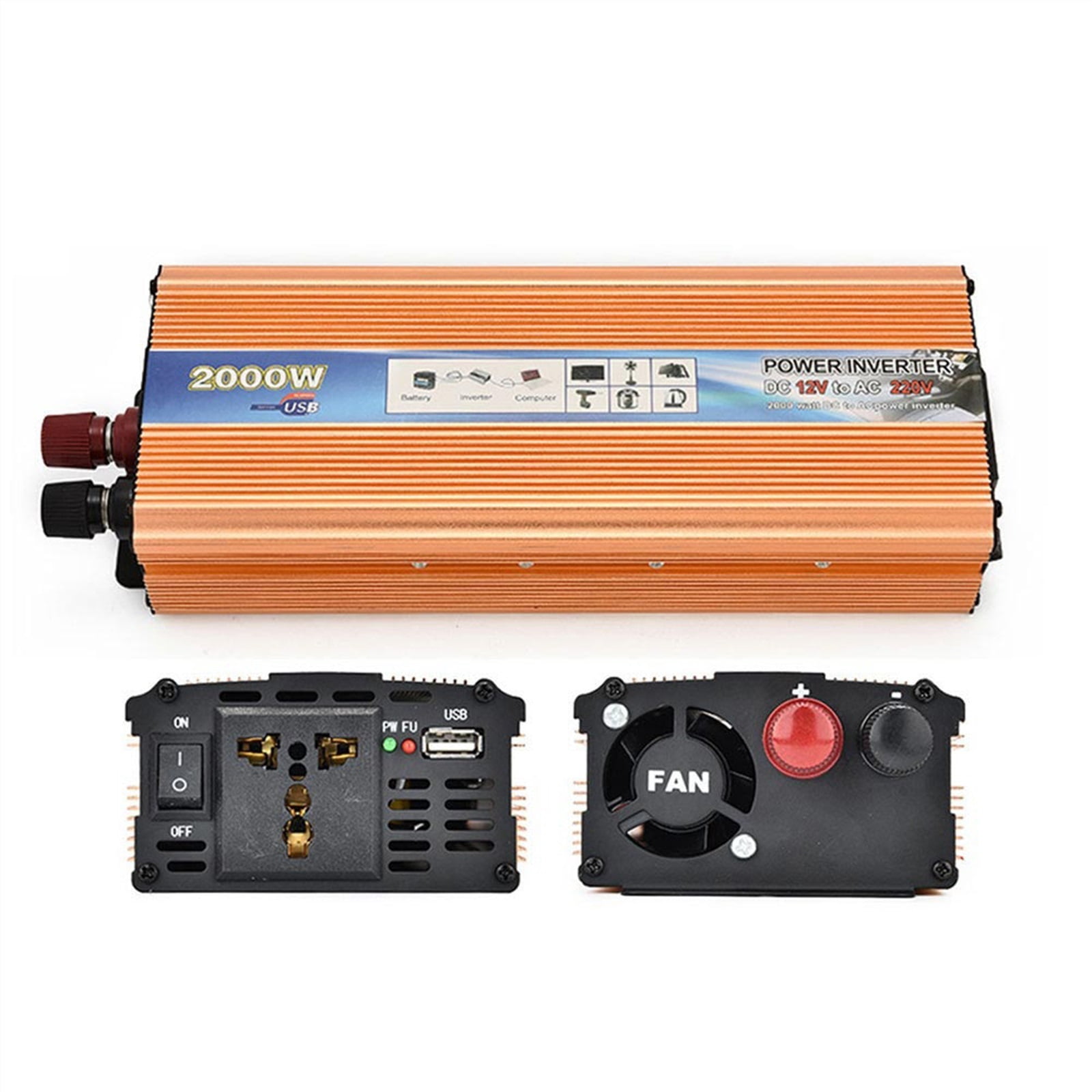 Modified Sine Wave Power Inverter Adapter From 12V To 220 Inverter Sine ...