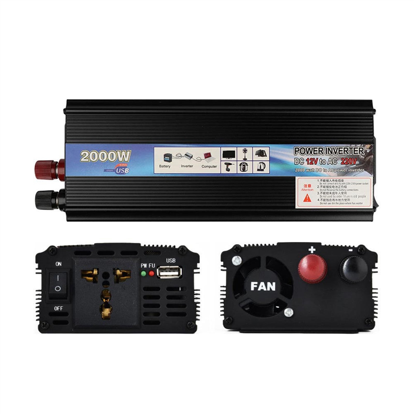 Modified Sine Wave Power Inverter Adapter From 12V To 220 Inverter Sine ...