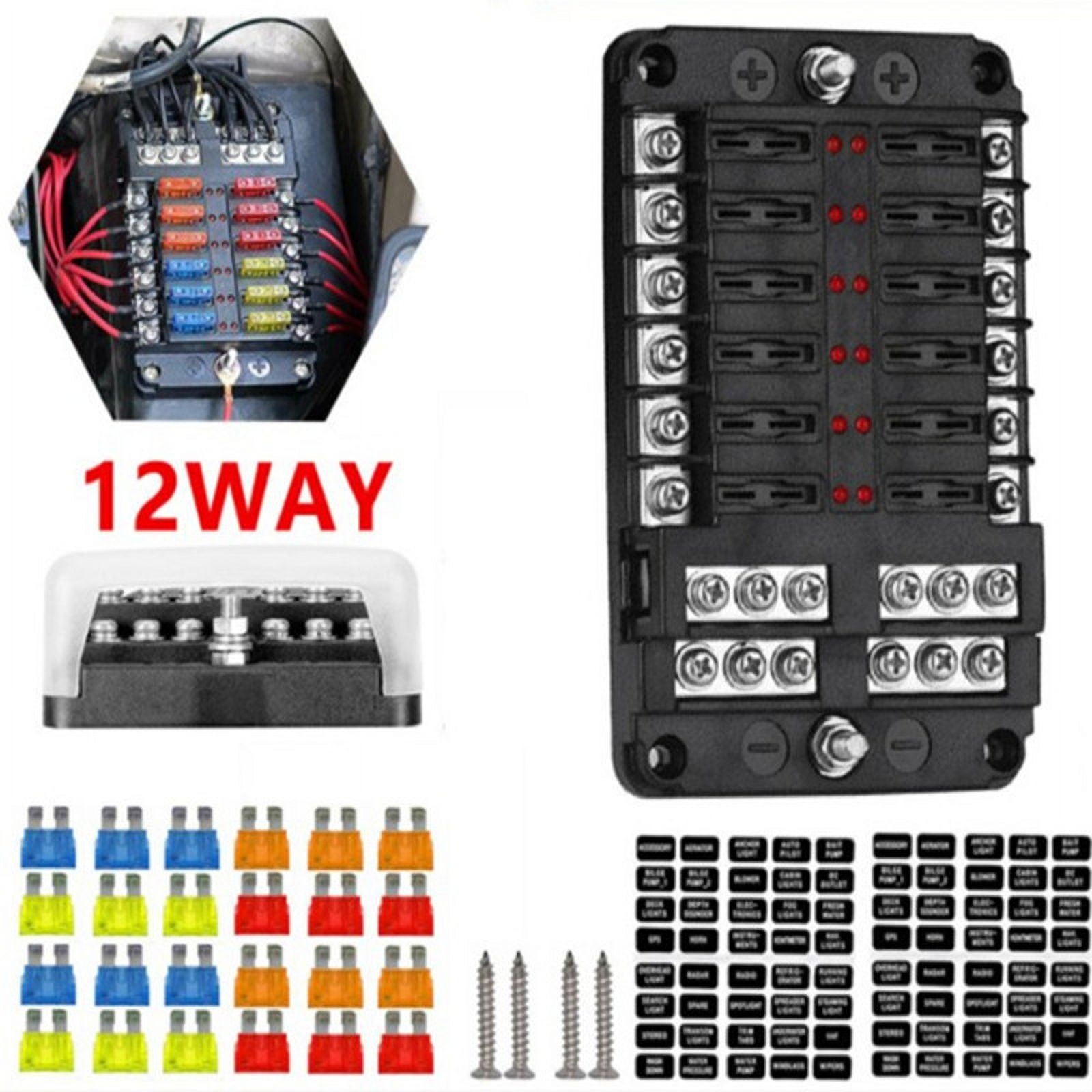 Modified multi-channel Fuse Box 12-way positive and negative pole car ...