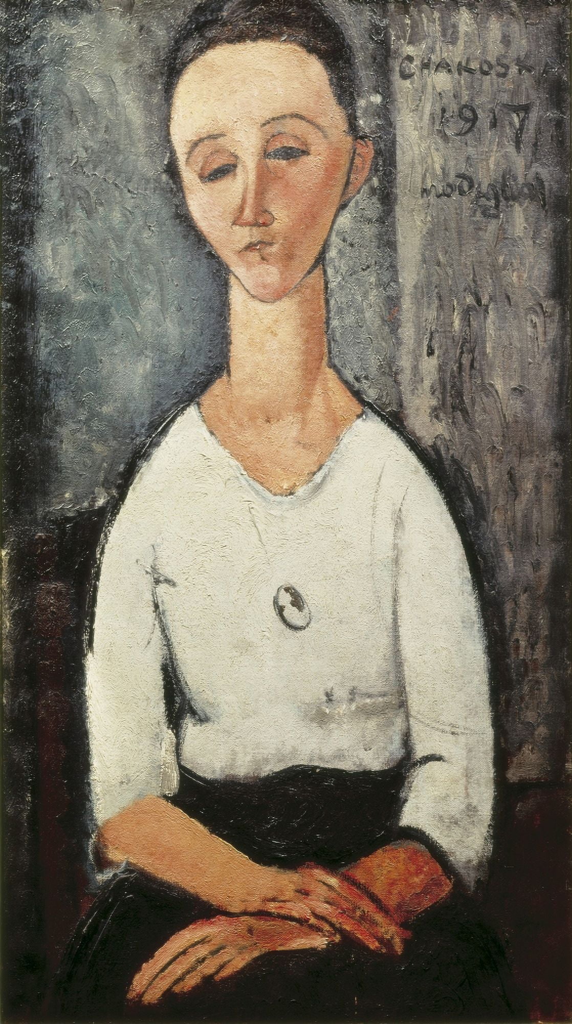 Modigliani Amedeo (1884-1920). Portrait Of Madame Chakowska. 1917. Oil ...