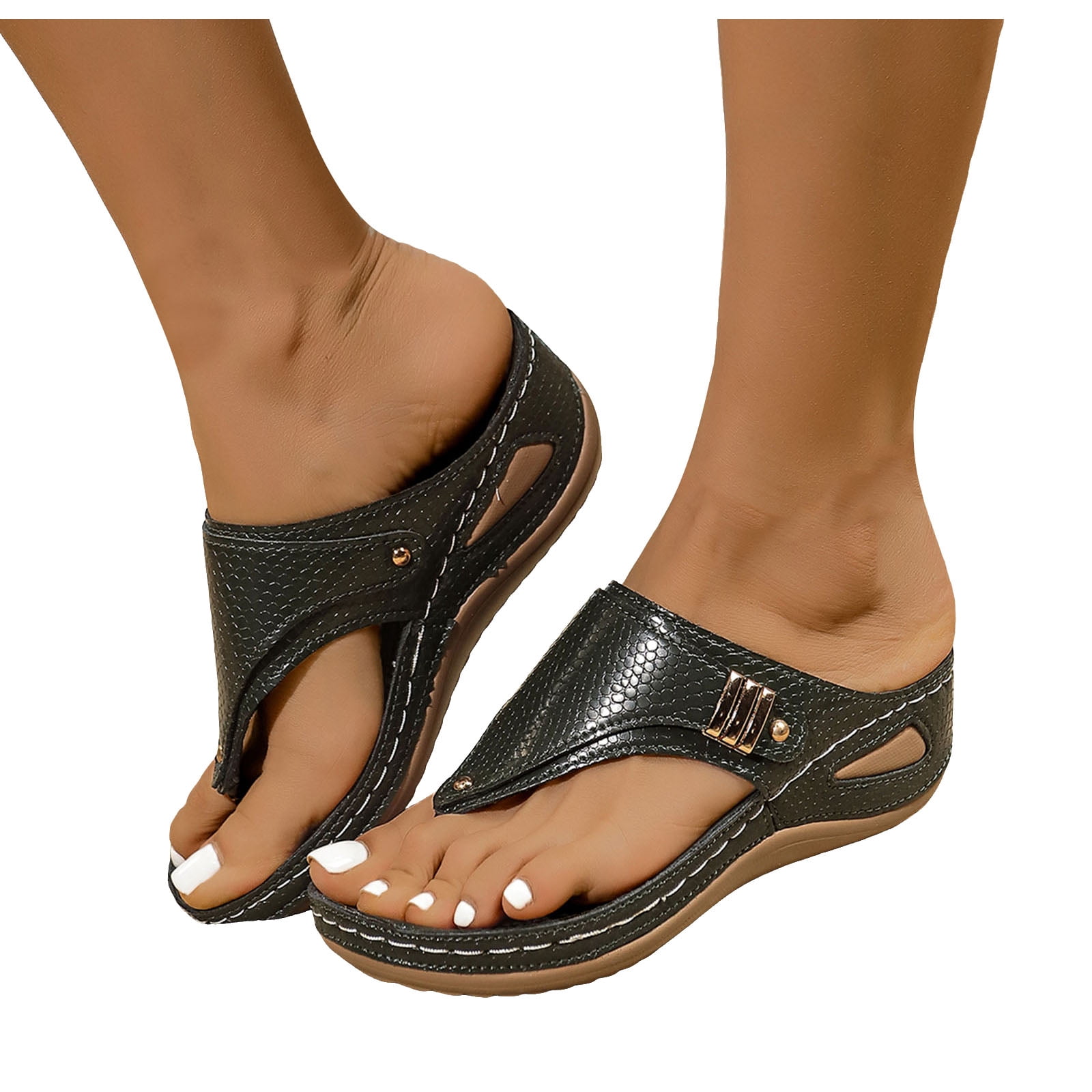 Modisza Orthopedic Wedge Sandals for Women Summer Slip on Walking ...