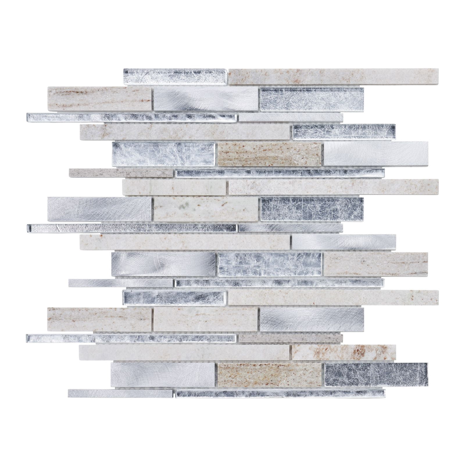 Modket TDH436AL Gray Quartzite Stone Aluminum Metallic Foiled Glass ...