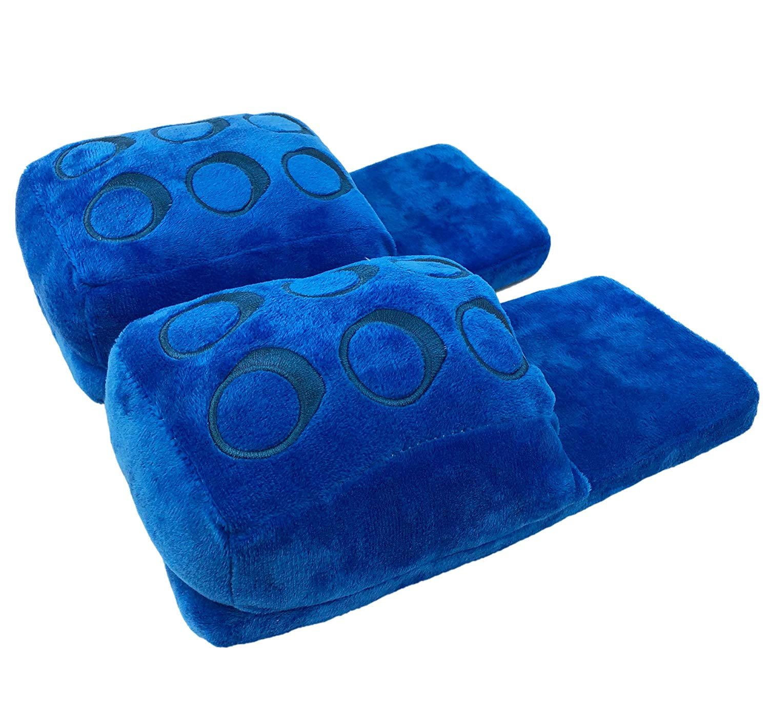 Modlines Men's/Boy's Building Block House Slippers, Scuff, Blue, Large ...