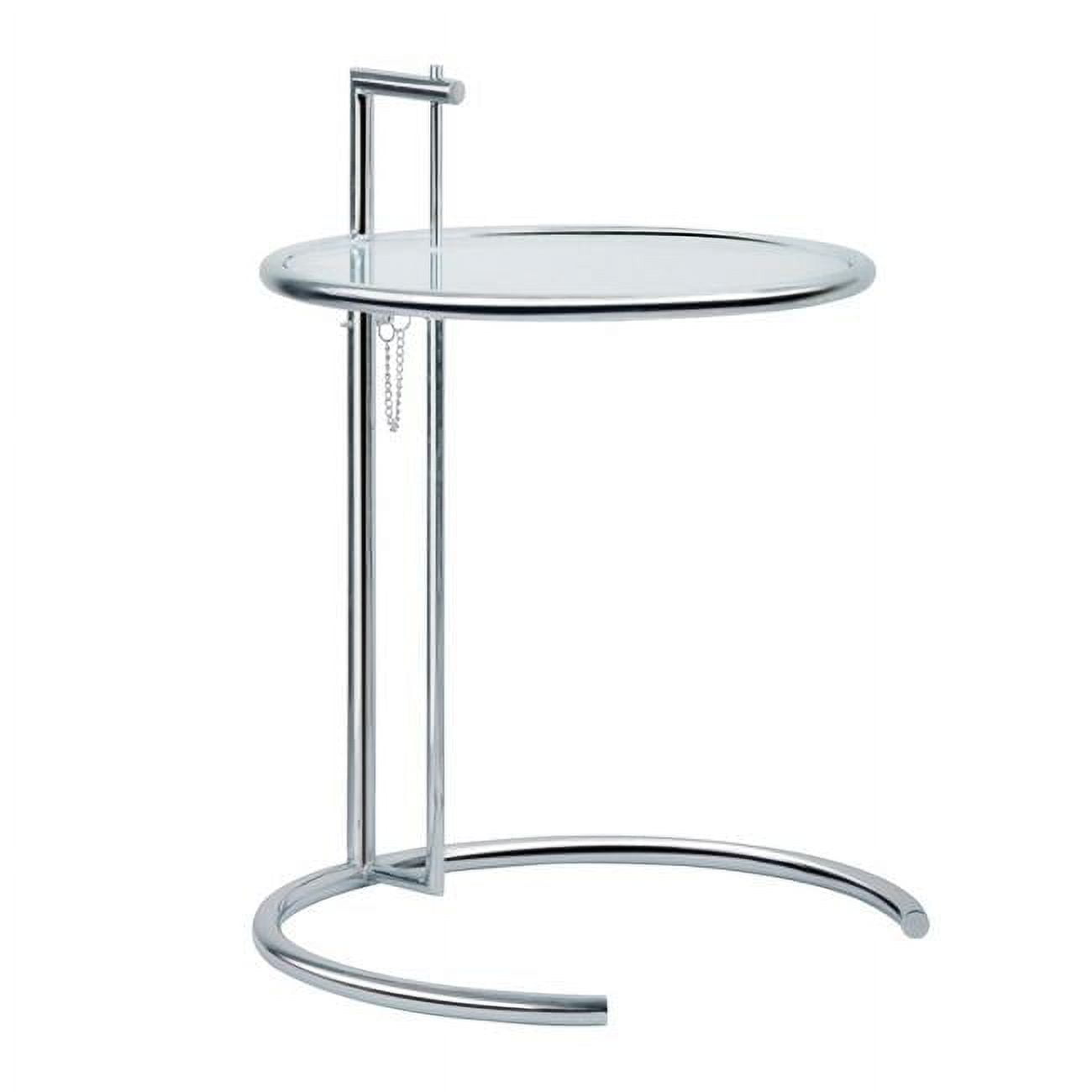 Modmade Round Metal Top, Eileen Adjustable Height End Table in Silver ...