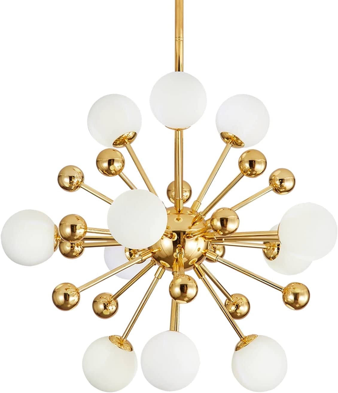 KCO Lighting Modern Frosted Glass Sputnik Chandelier, Mid Century ...