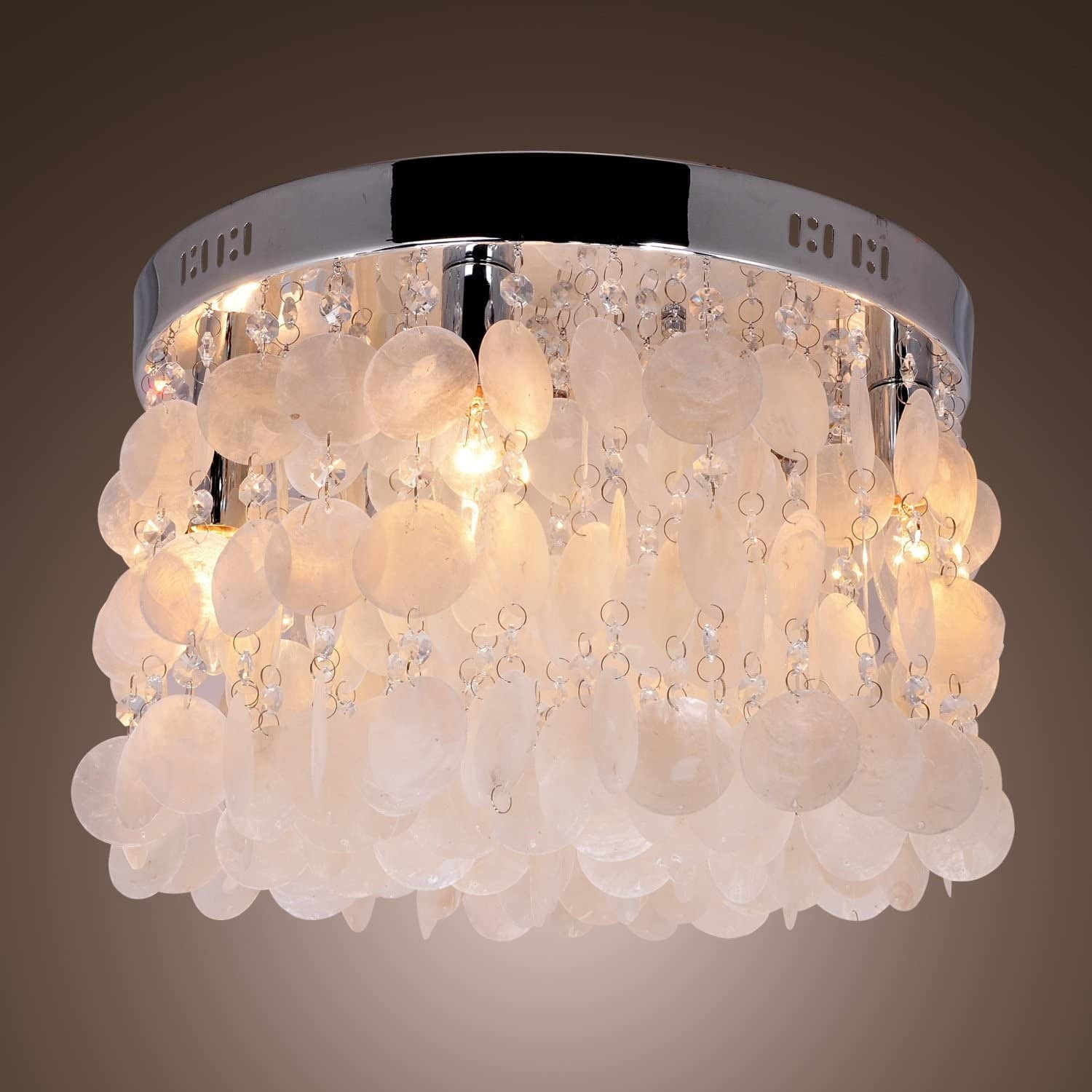 Modo lighting Vintage 16" Shell Circle Flush Mount Ceiling Light - 16* ...