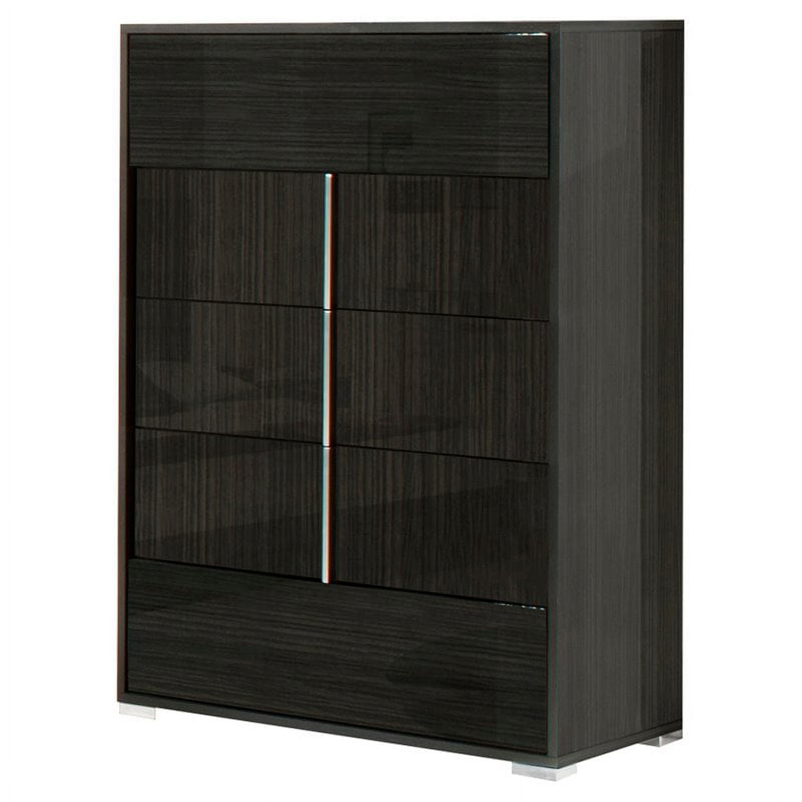 Modrest Ari 3-Drawer Modern MDF Wood & Stainless Steel Chest in Gray ...