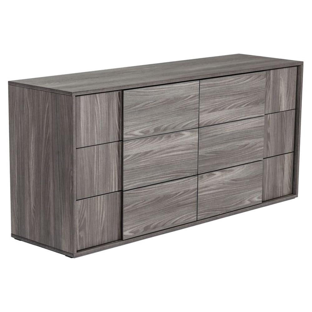 Modrest Asus 6-Drawer Self Closing Modern MDF Wood Dresser in Elm/Matte ...