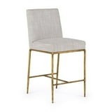 Modrest Beasley - Modern Off-White Linen + Brass Counter Chair ...