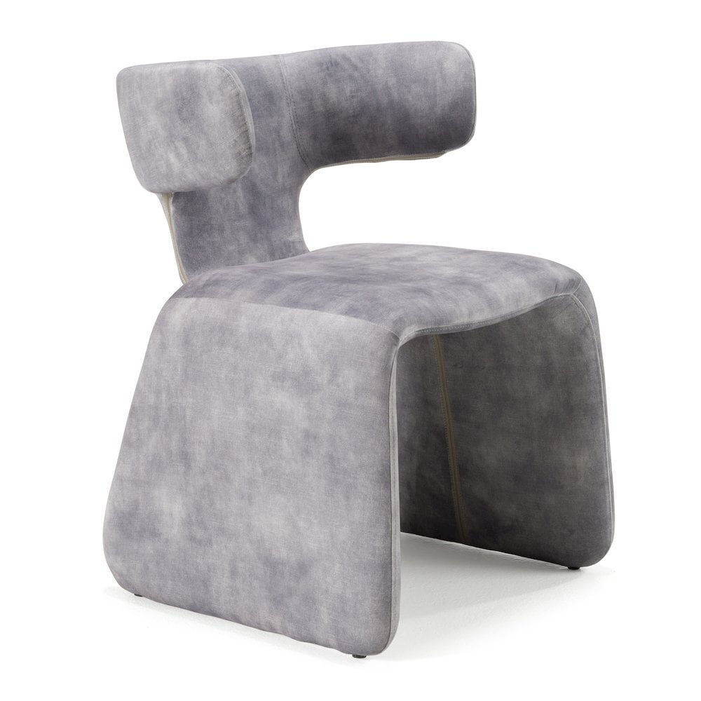 Modrest Bergman - Modern Grey-Blue Velvet Dining Chair - Walmart.com