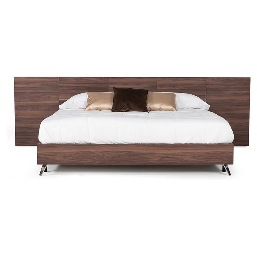 Modrest Brooklyn 112x83" Modern Laminate Wood & Metal Queen Bed in ...