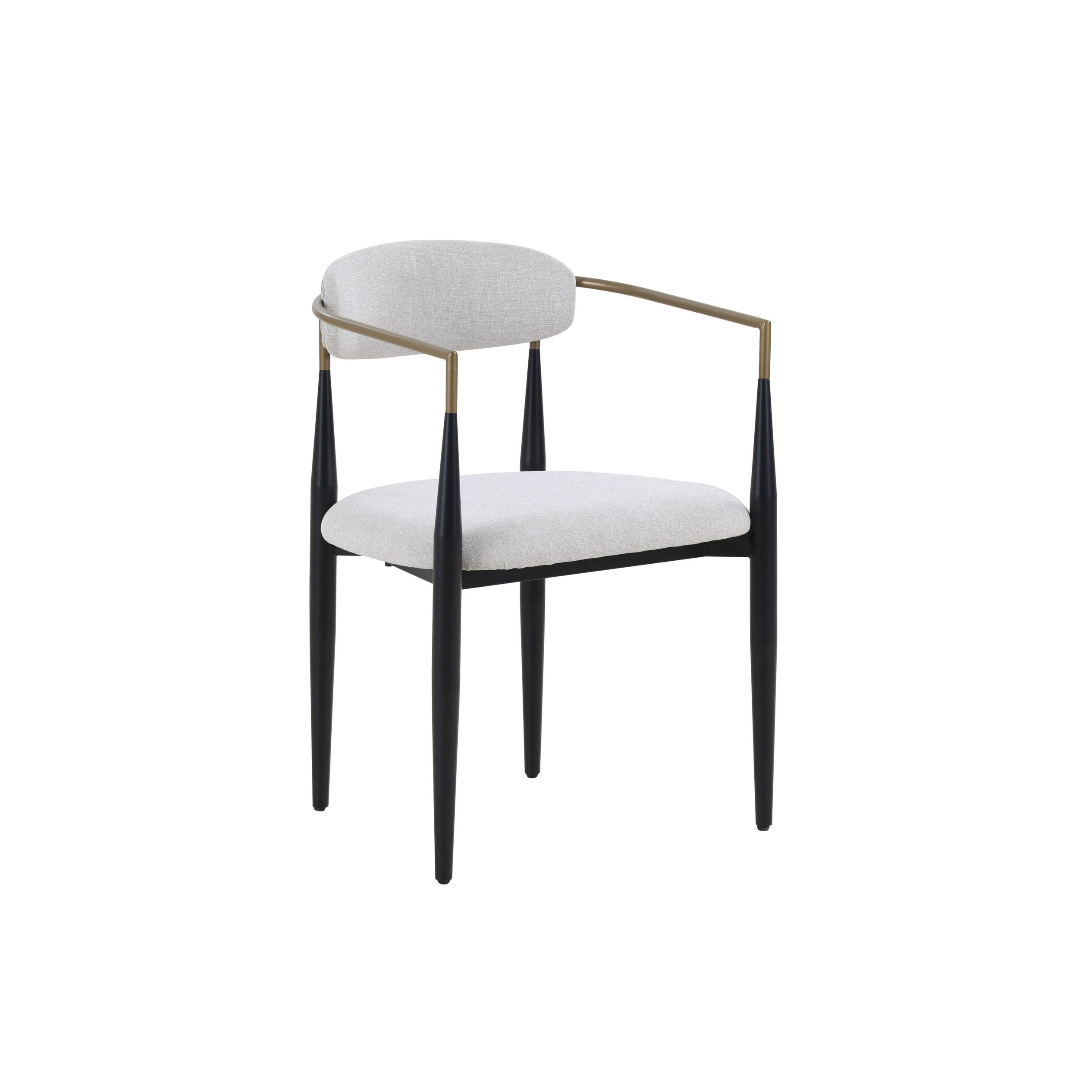 Modrest Buchtel Mid-Century Modern Light Grey, Gold Arm & Black Dining ...