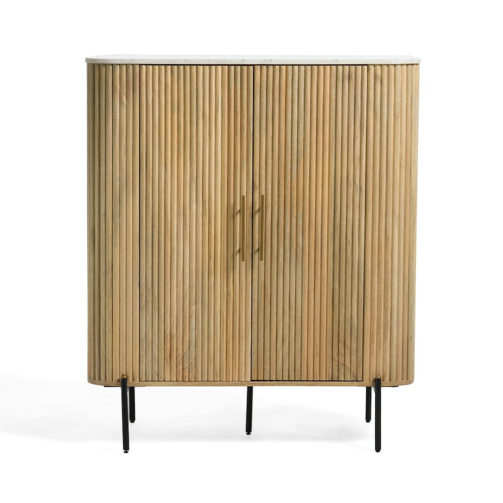 Modrest - Cambridge White Marble & Mango Tall Buffet - Walmart.com