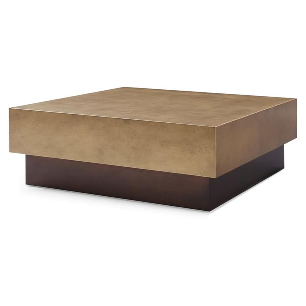 Modrest Derek Square Modern Metal Coffee Table in Antique Copper/Brown ...
