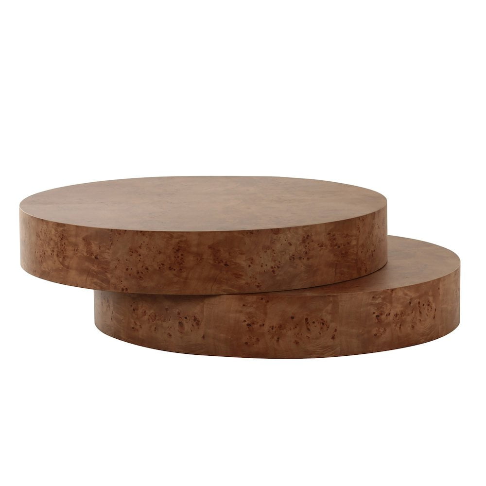 Modrest Ely - Modern Faux Burl Coffee Table - Walmart.com