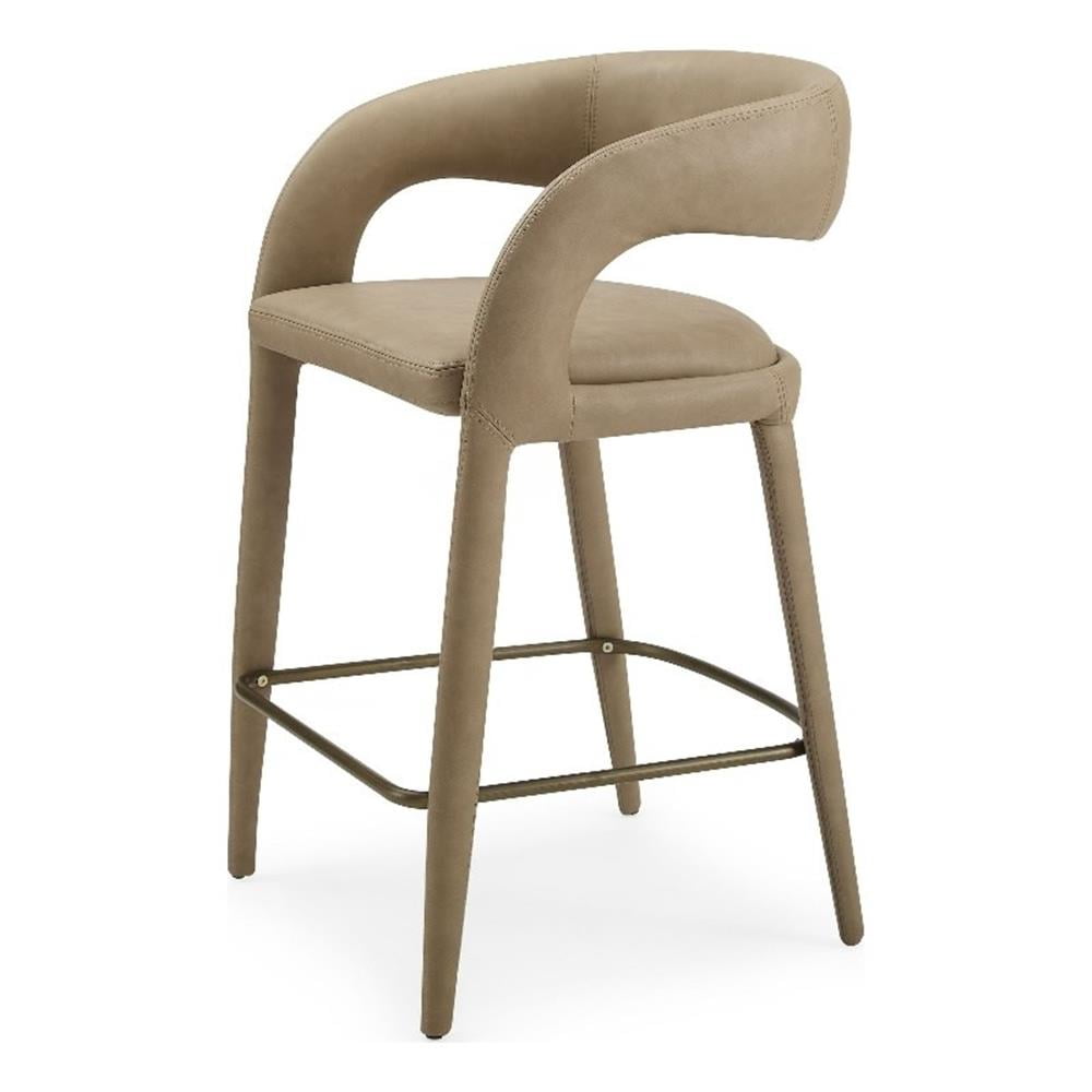 Modrest Faerron Upholstered Modern Fabric Counter Chair in Tan ...