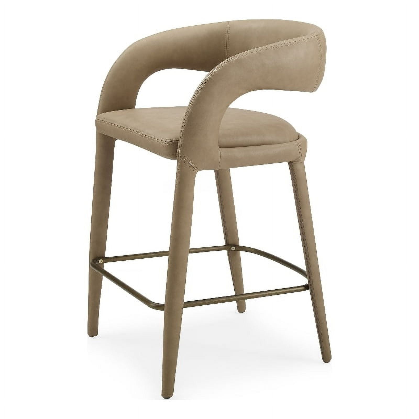 Modrest Faerron Upholstered Modern Fabric Counter Chair in Tan ...