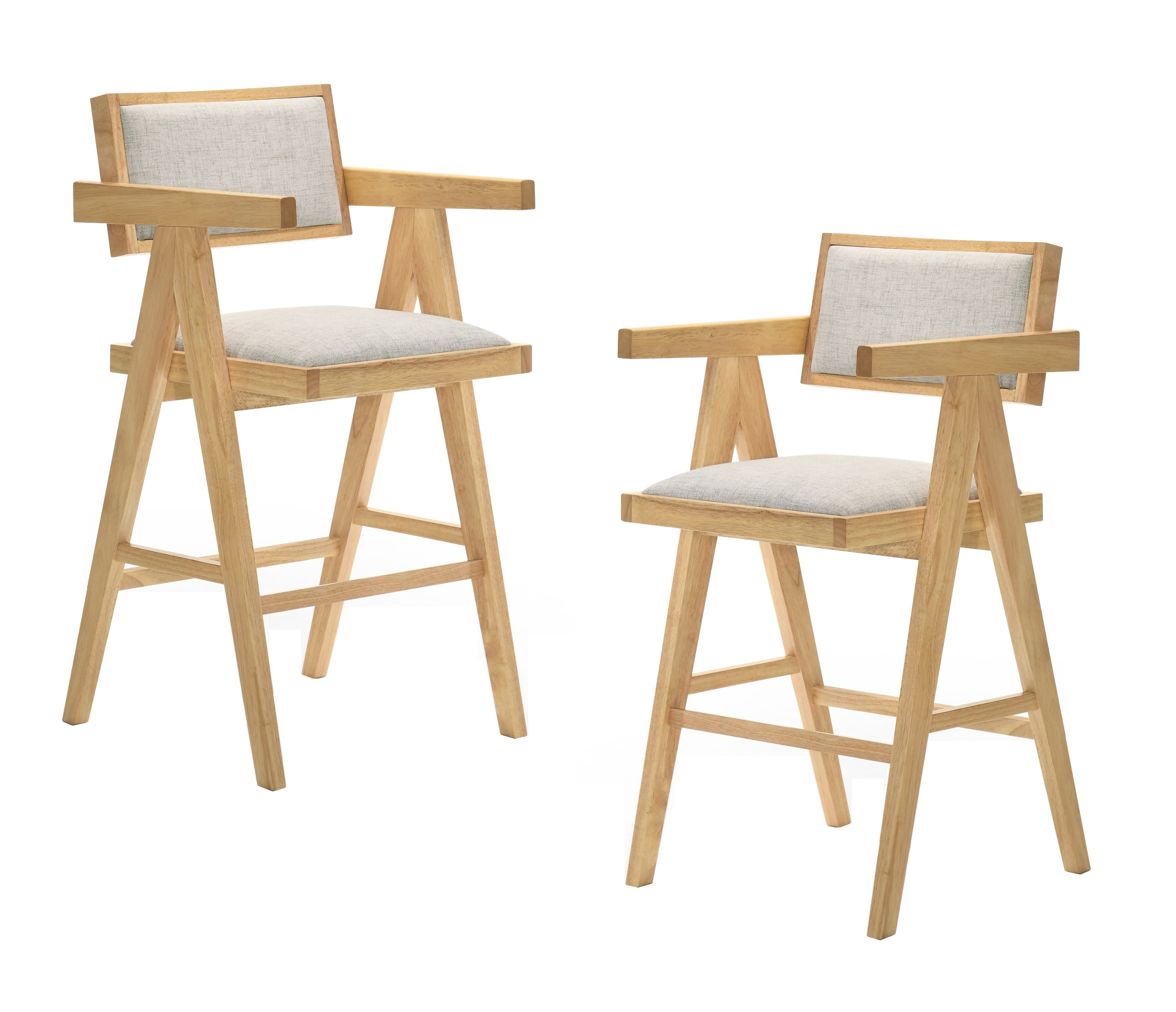 Modrest Fern - Modern Natural and Beige Counter Stool Set of 2 ...