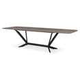 Modrest Herzog 118" Modern Ceramic & Metal Dining Table in Gray/Black ...