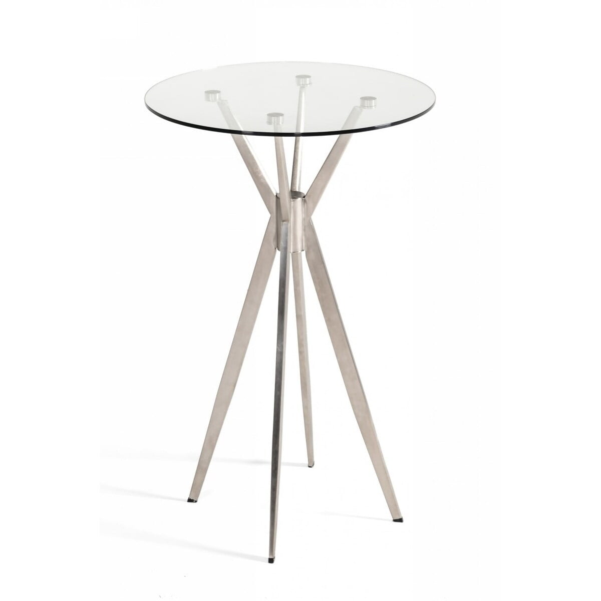 Modrest Kaitlyn Modern Stainless Steel & Glass Bar Table - Walmart.com