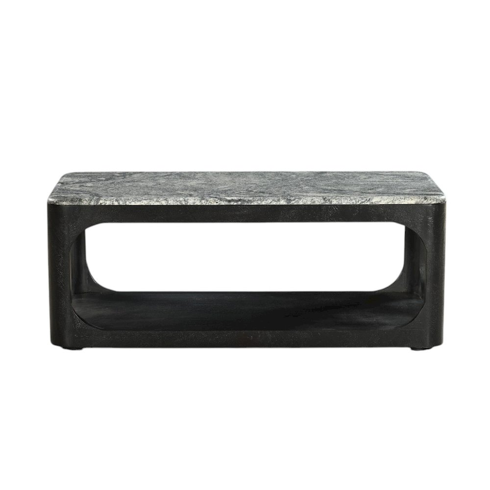 Modrest Marco - Modern Black & White Granite Coffee Table - Walmart.com