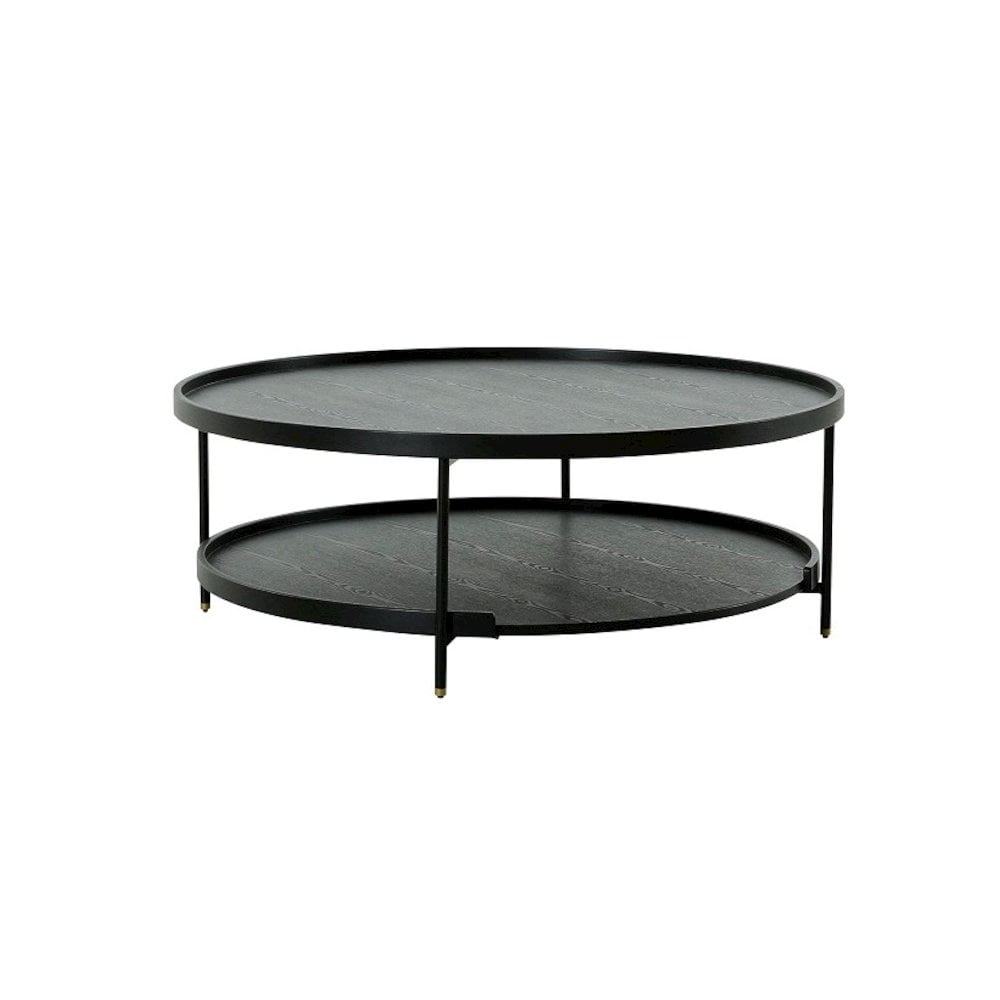 Modrest Mitchell - Black Iron Round Coffee Table - Walmart.com