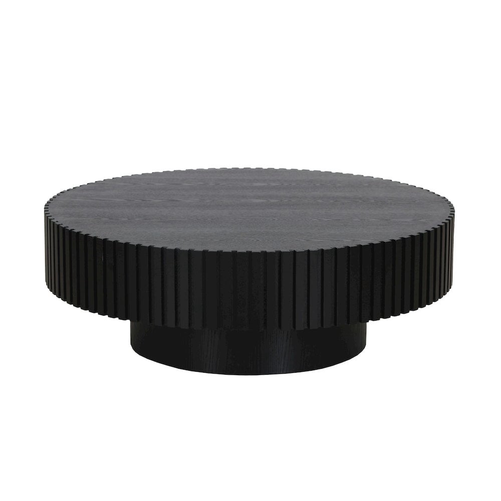 Modrest Pierre - Modern Black Ash Large Round Coffee Table - Walmart.com