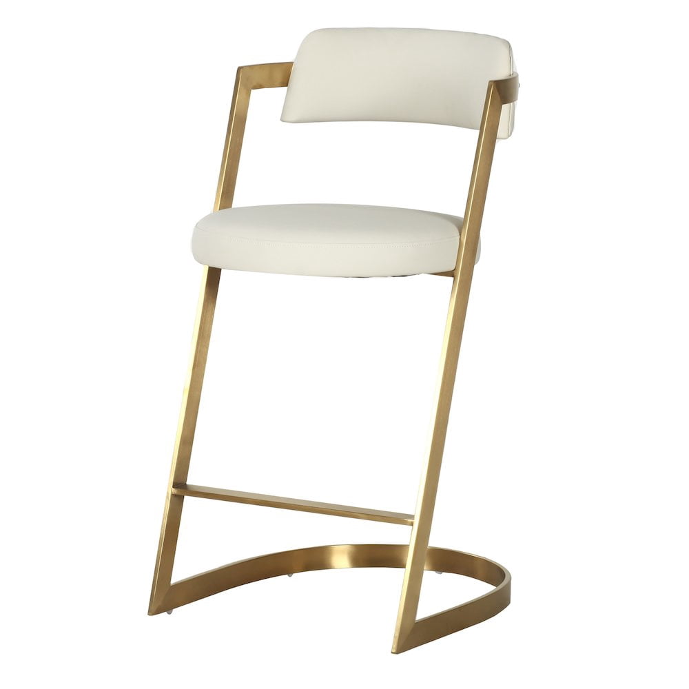 Modrest Shandra - Beige Pleather + Gold Counter Stool - Walmart.com